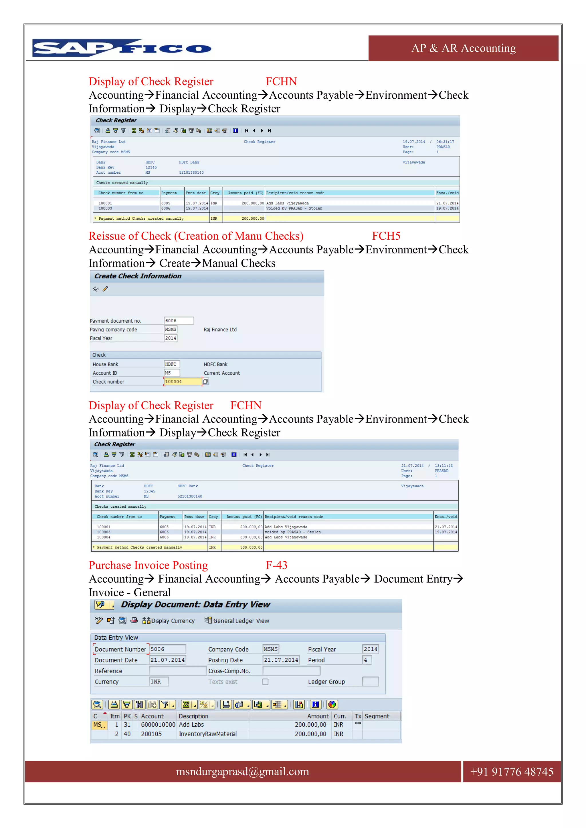 SAP ACCOUNTS RECEIVABLE & ACCOUNTS PAYABLE | PDF