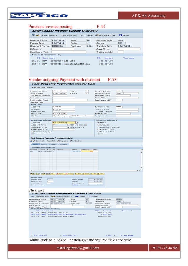 SAP ACCOUNTS RECEIVABLE & ACCOUNTS PAYABLE | PDF