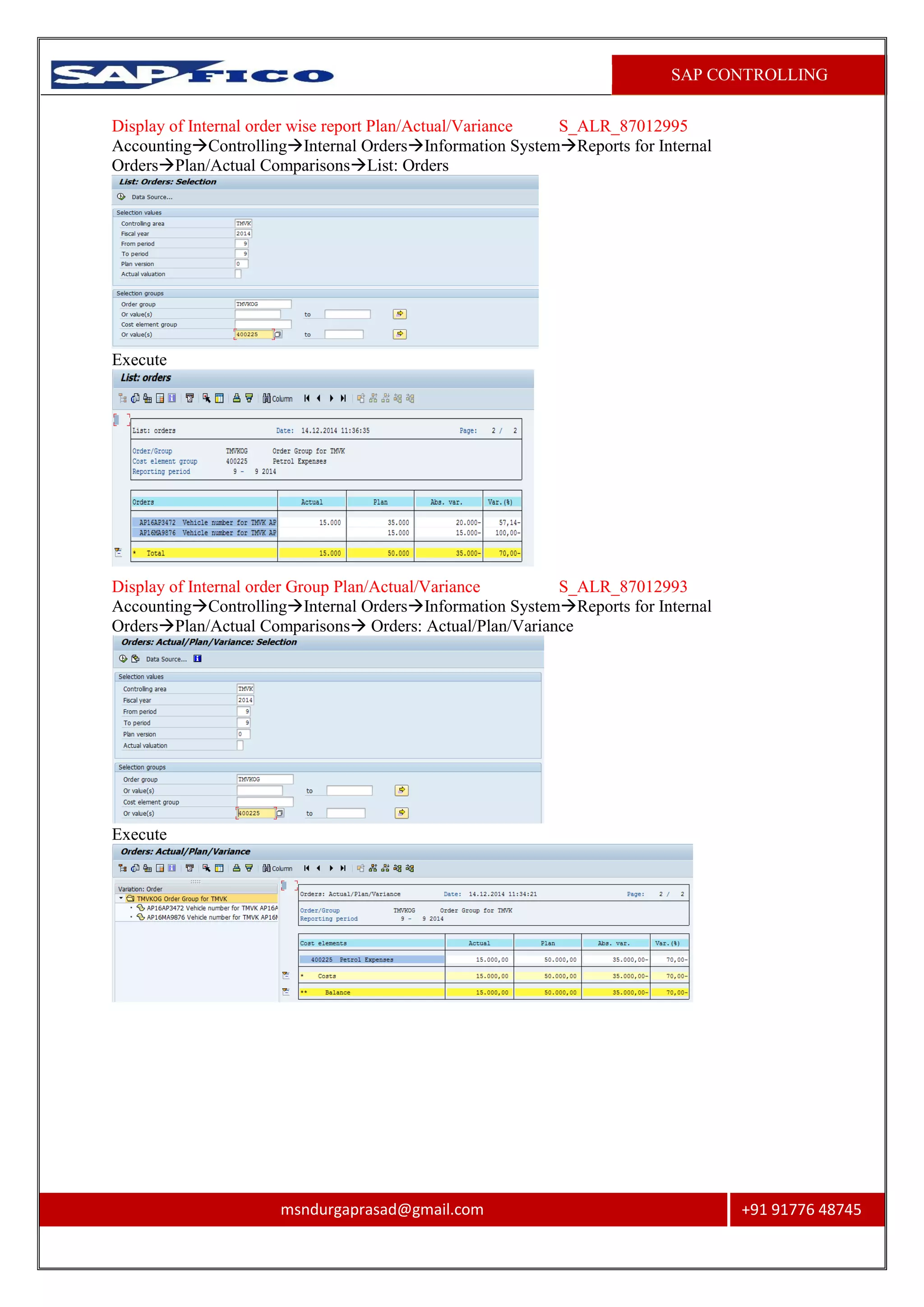 SAP CONTROLLING | PDF