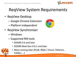 Offline Review of Requirements Documents in ReqIF Format | PDF