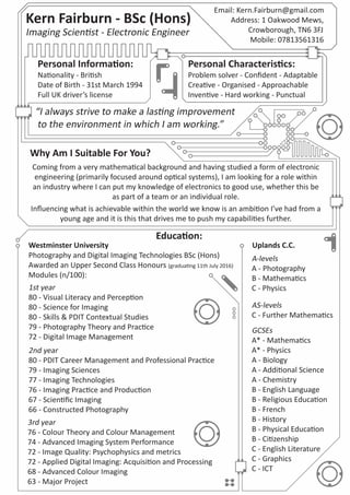 Kern Fairburn CV | PDF
