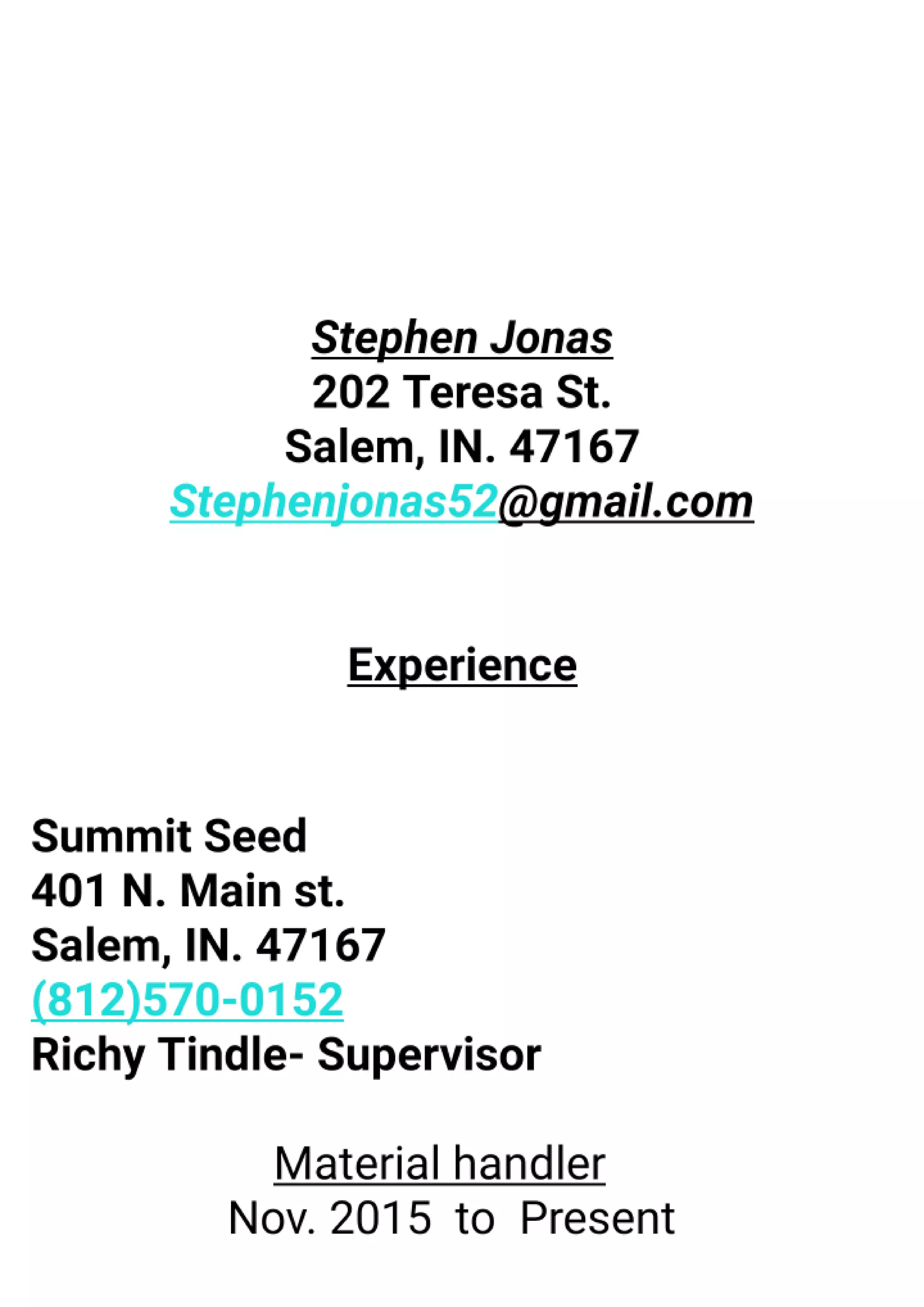 stephen jonas #1 | PDF