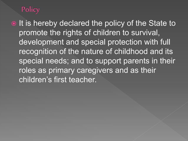 Excerpt Early Childhood Care & Development (ECCD) | PPTX | Daycare and Pre-School | Parenting