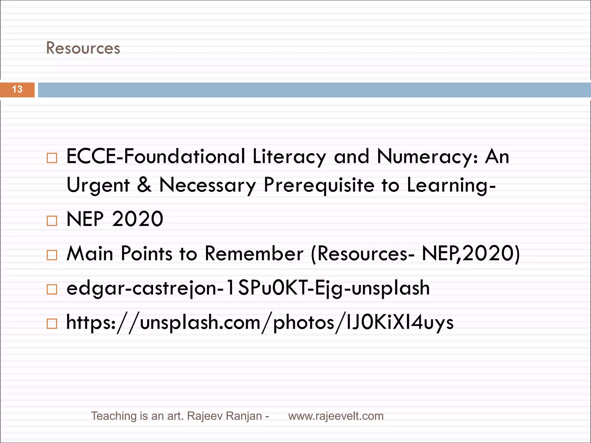 Ecce literacy and numeracy- national educational policy-2020 | PDF