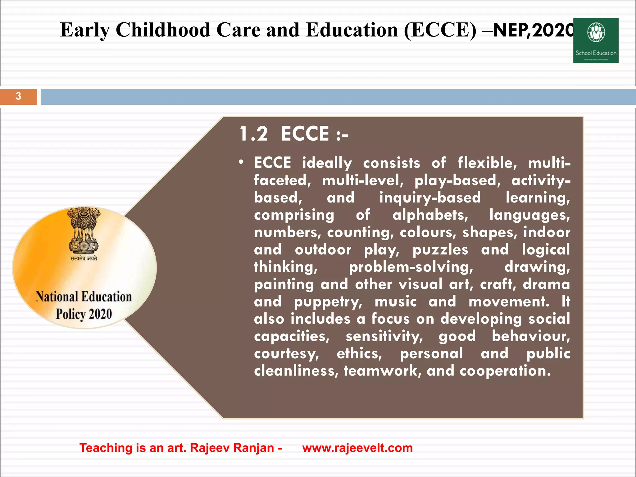Ecce literacy and numeracy- national educational policy-2020 | PDF