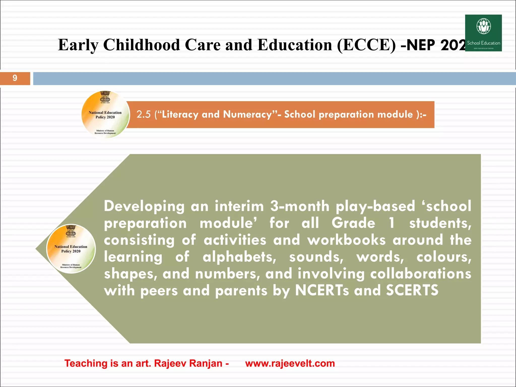 Ecce literacy and numeracy- national educational policy-2020 | PDF