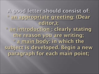 Ecce Writing A Letter To The Editor | PPT