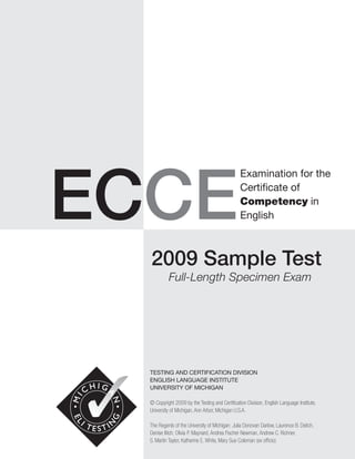 Ecce 2009 sample_test | PDF