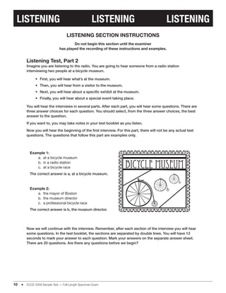 Ecce 2009 sample_test | PDF