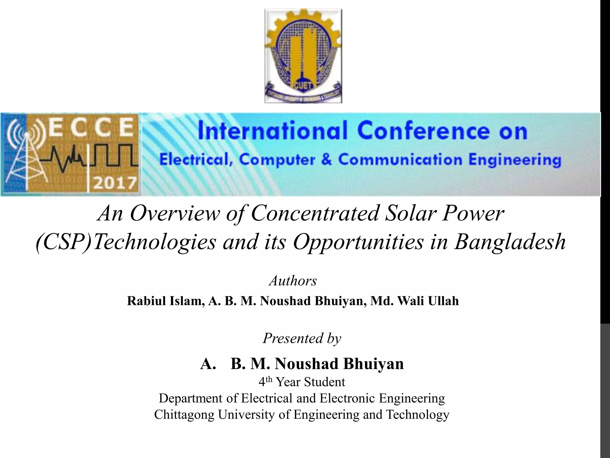 An Overview of Concentrated Solar Power (CSP)Technologies and its ...