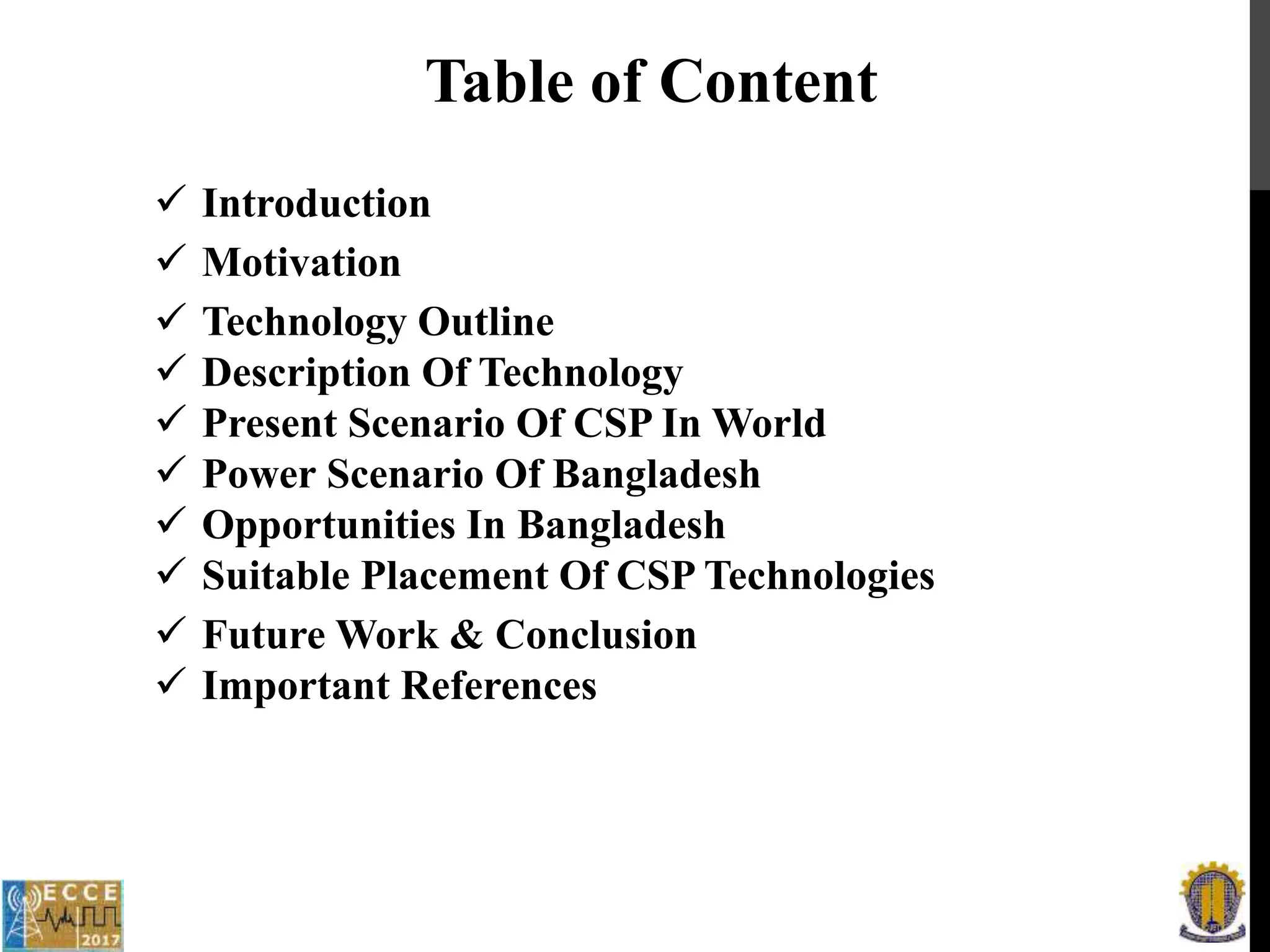 An Overview of Concentrated Solar Power (CSP)Technologies and its ...