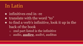 Ecce i.5 infinitives ppt | PDF