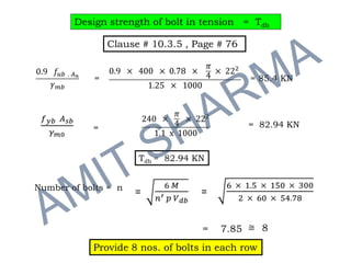 Eccentric connection(Design of Steel Strucuture) | PDF