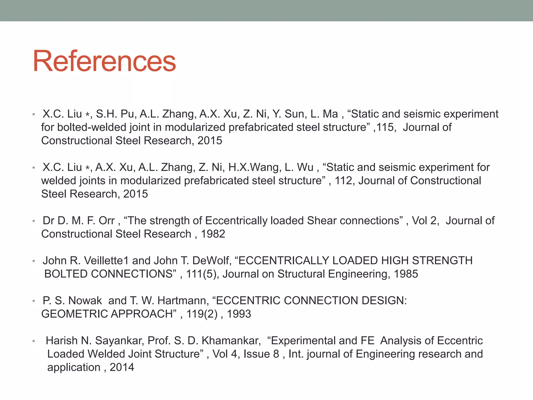 Eccentric connections in steel structure | PPTX