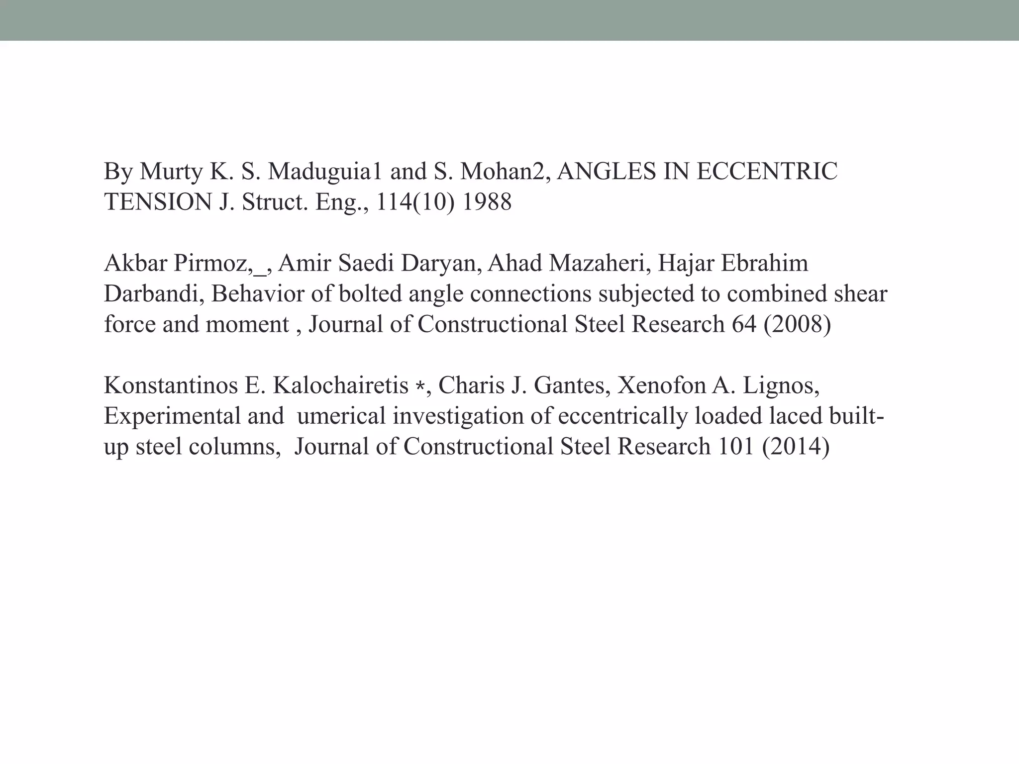 Eccentric connections in steel structure | PPTX
