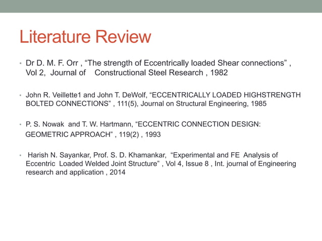 Eccentric connections in steel structure | PPTX | Physics | Science
