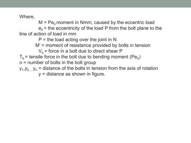 Eccentric connections in steel structure | PPTX | Physics | Science