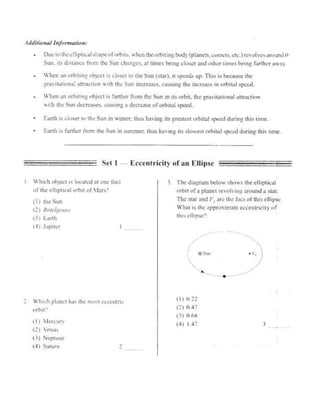 Eccentricity practice hw | PDF