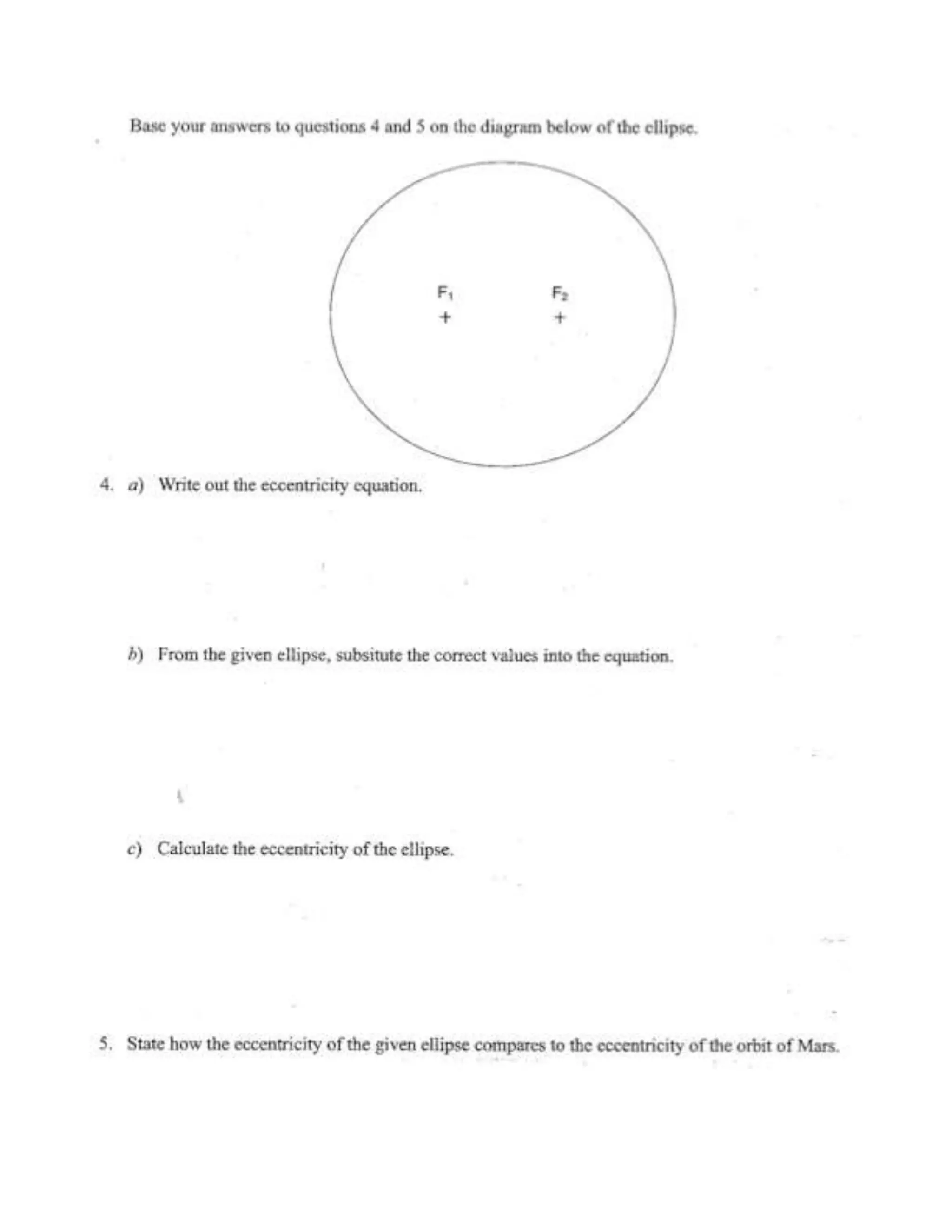 Eccentricity Practice Problems HW | DOCX | Space and Astronomy | Science