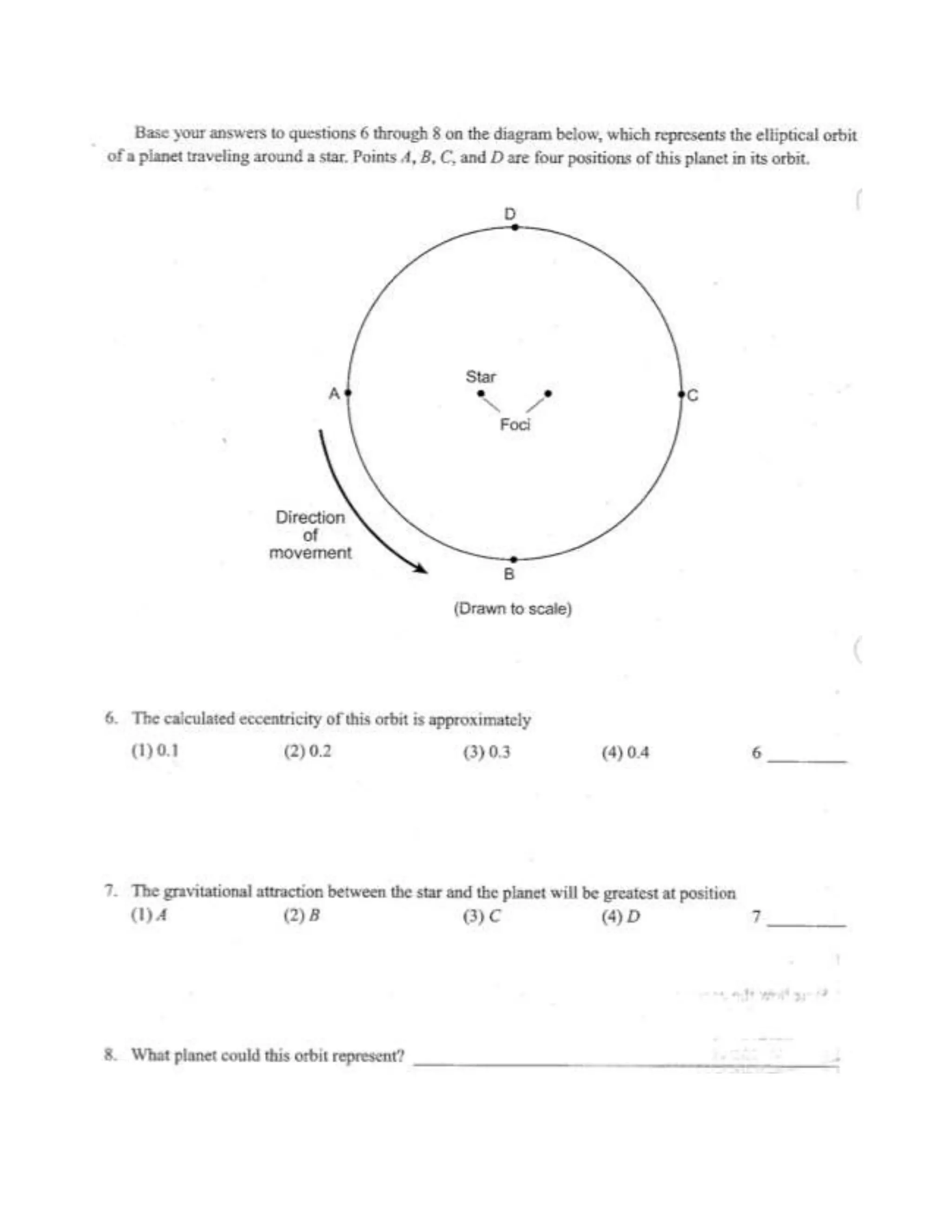 Eccentricity Practice Problems HW | DOCX | Space and Astronomy | Science