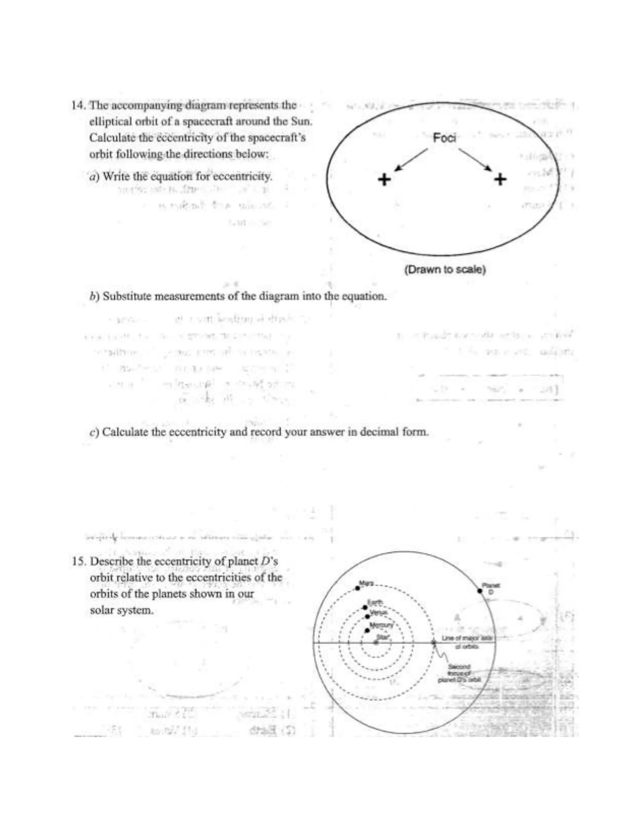 Eccentricity Practice Problems HW | DOCX | Space and Astronomy | Science