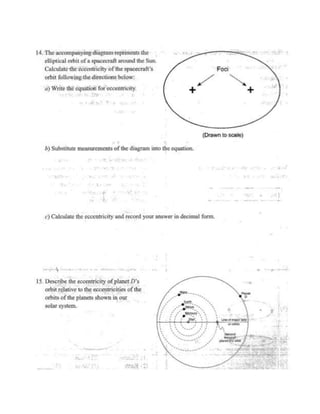 Eccentricity Practice Problems HW | DOCX | Space and Astronomy | Science