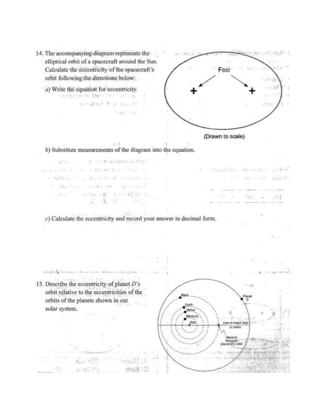 Eccentricity Practice Problems HW | DOCX | Space and Astronomy | Science
