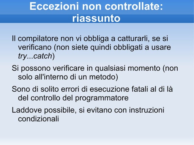 Eccezioni in java | PPT