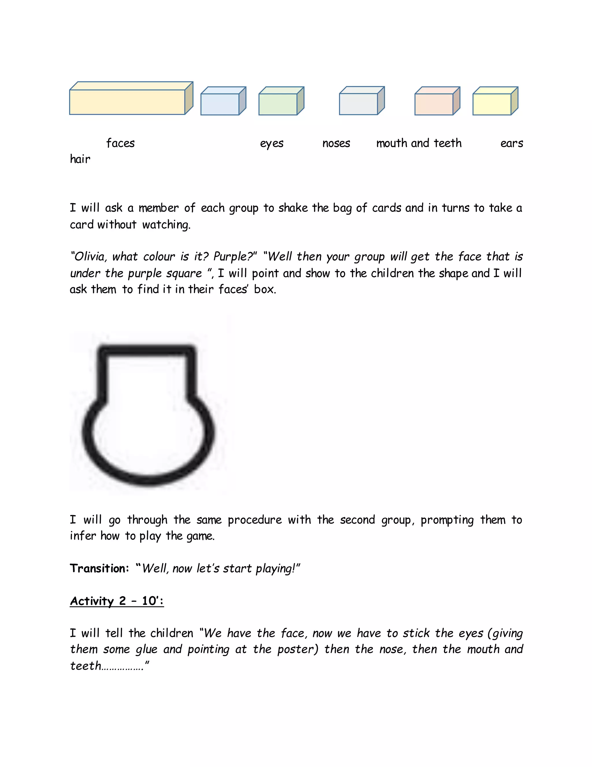 Kindergarten lesson plan 2 | DOCX