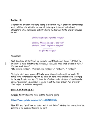 Kindergarten lesson plan 1 | PDF