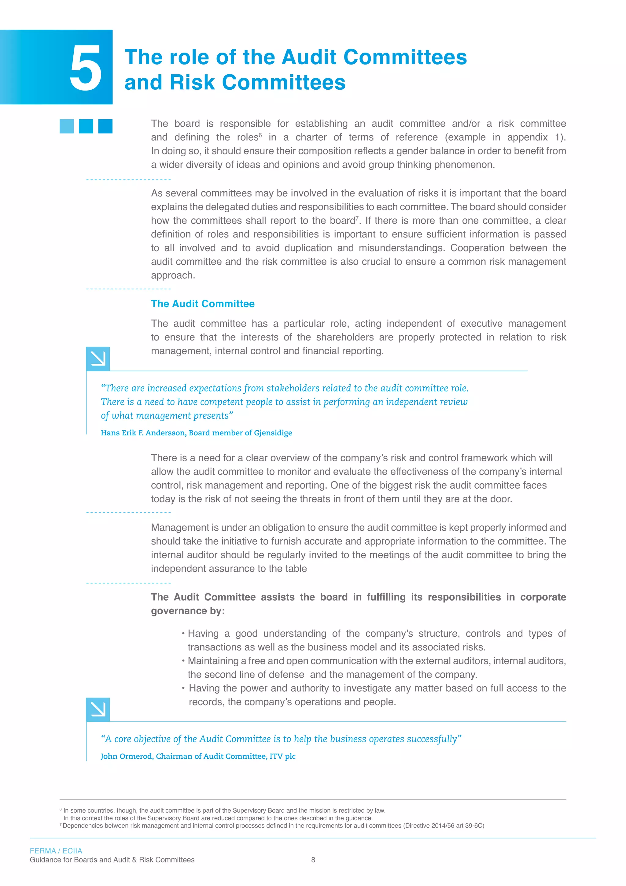 FERMA ECIIA Joint Guidance - "Audit and Risk Committees: News from EU ...