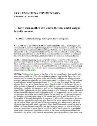Ecclesiastes 6 commentary | PDF