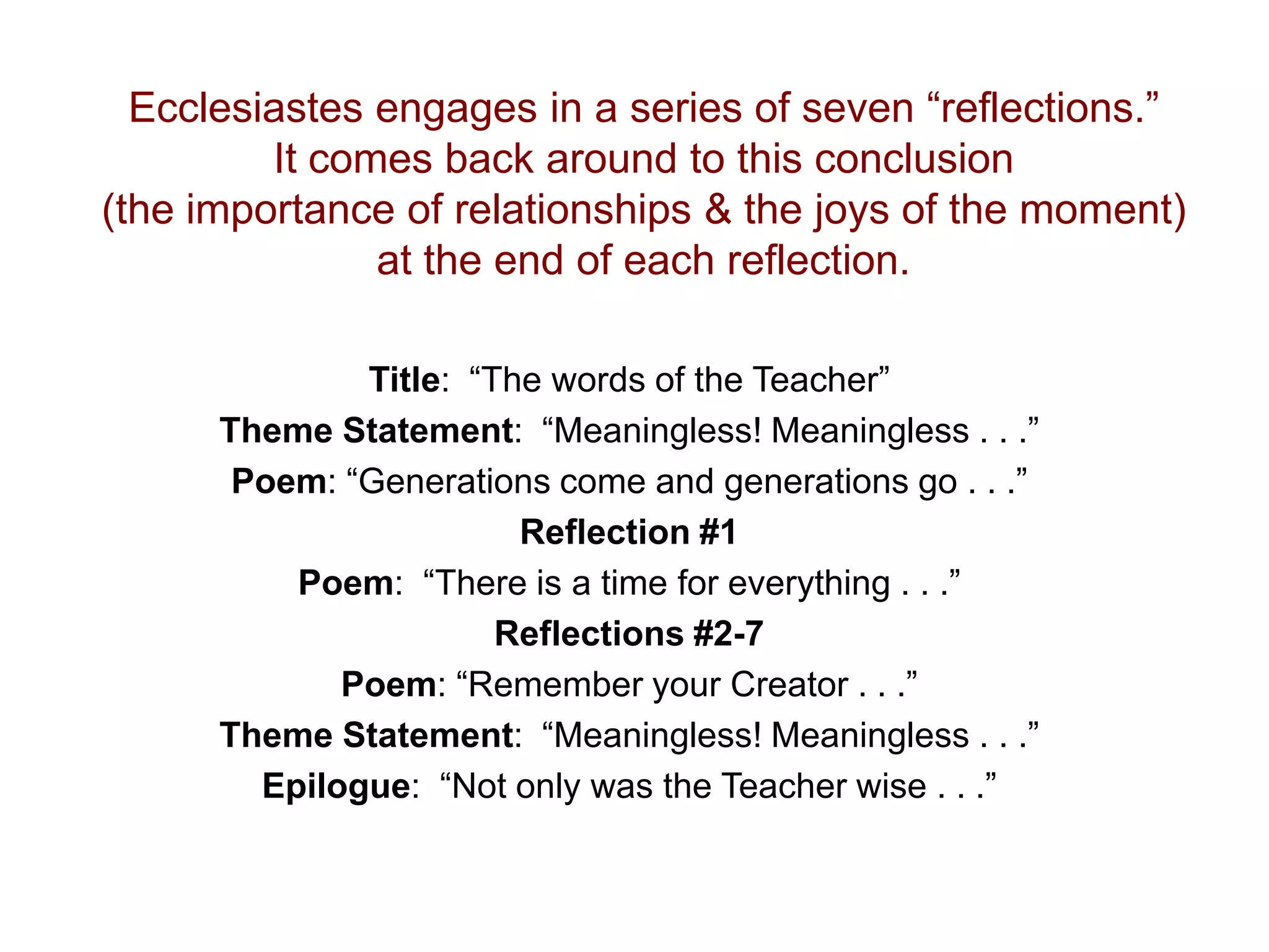 Ecclesiastes overview | PPTX