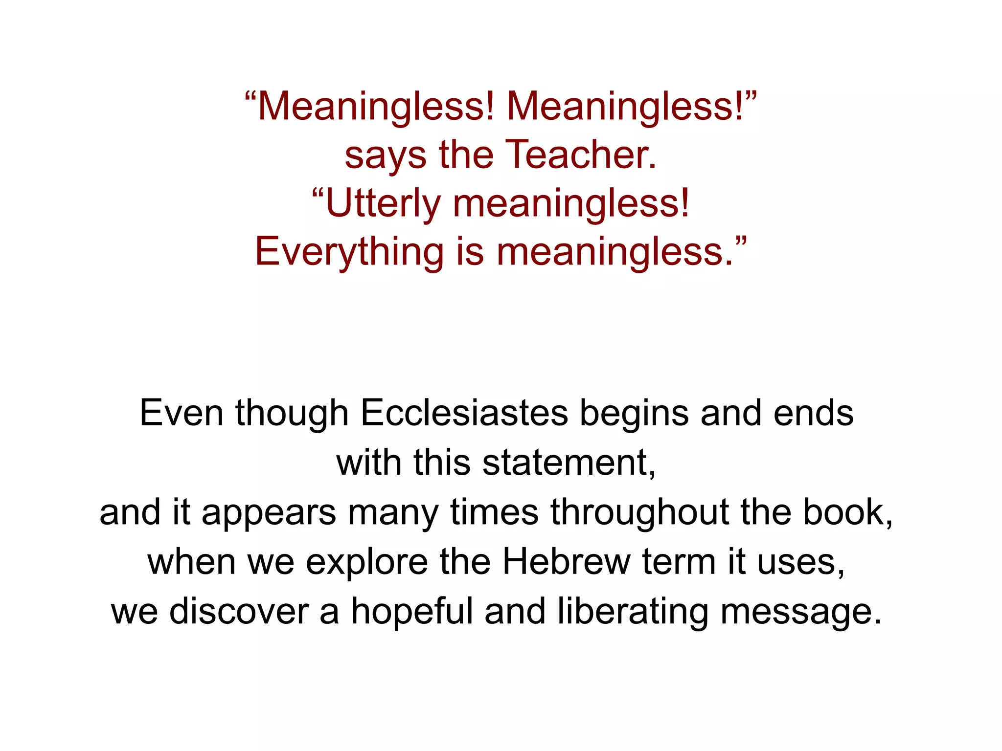 Ecclesiastes overview | PPTX