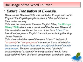 Ecclesiology Part 1 - The Study of the Church | PPT