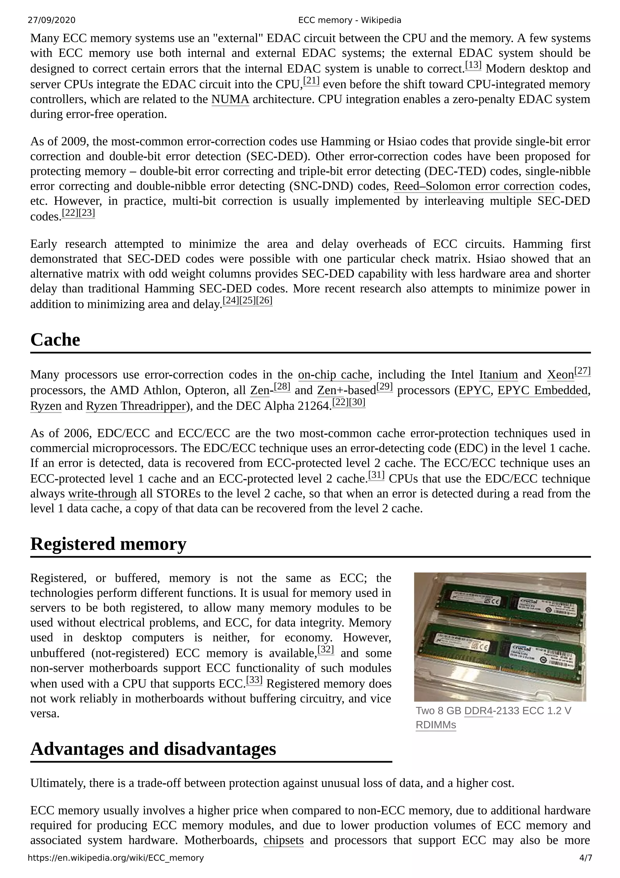 ECC memory : Notes | PDF