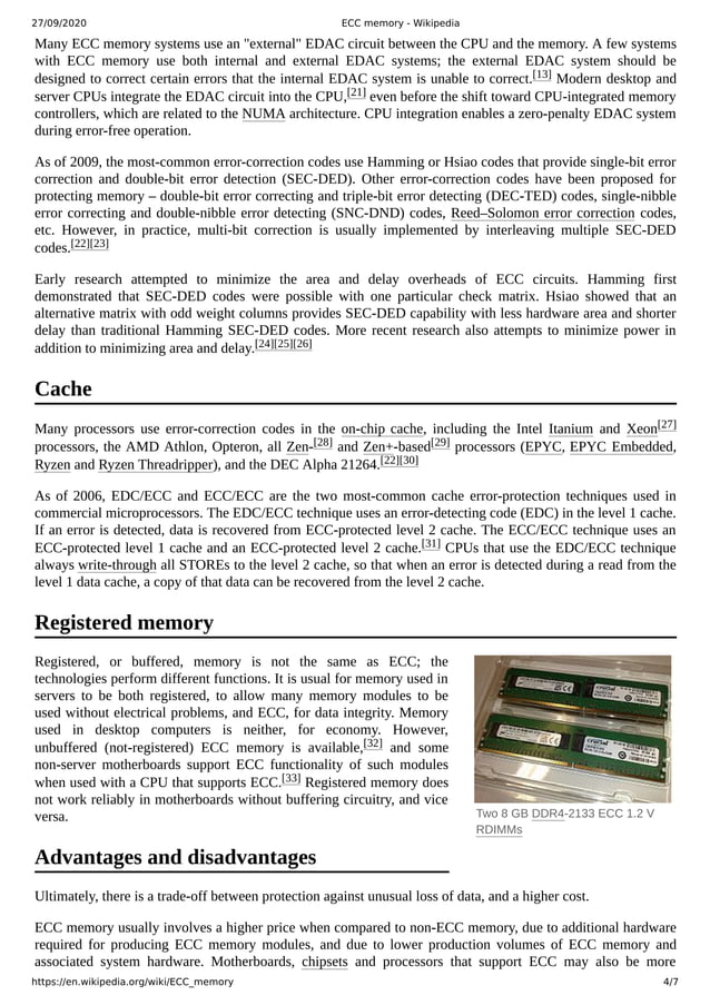 ECC memory : Notes | PDF