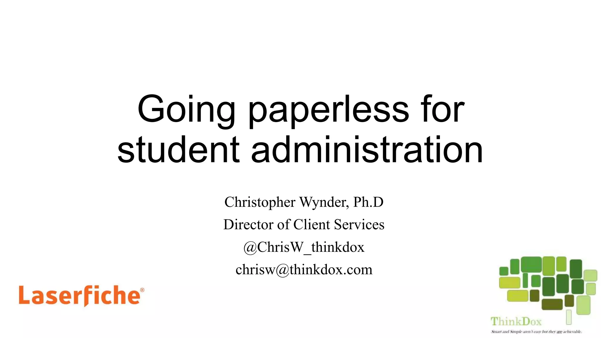 ECNO 2017 Paperless Student Administration | PPTX