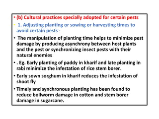Ecological manipulation in pest management | PPTX