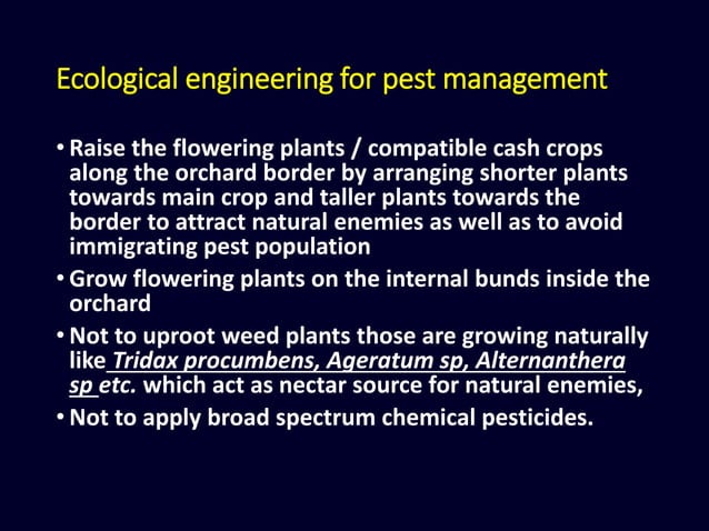 Ecological manipulation in pest management | PPTX
