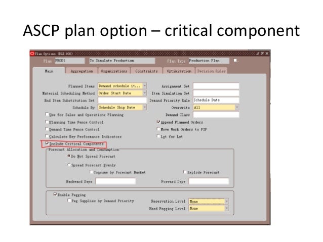 Ecc plan & edd plan in Oracle ASCP
