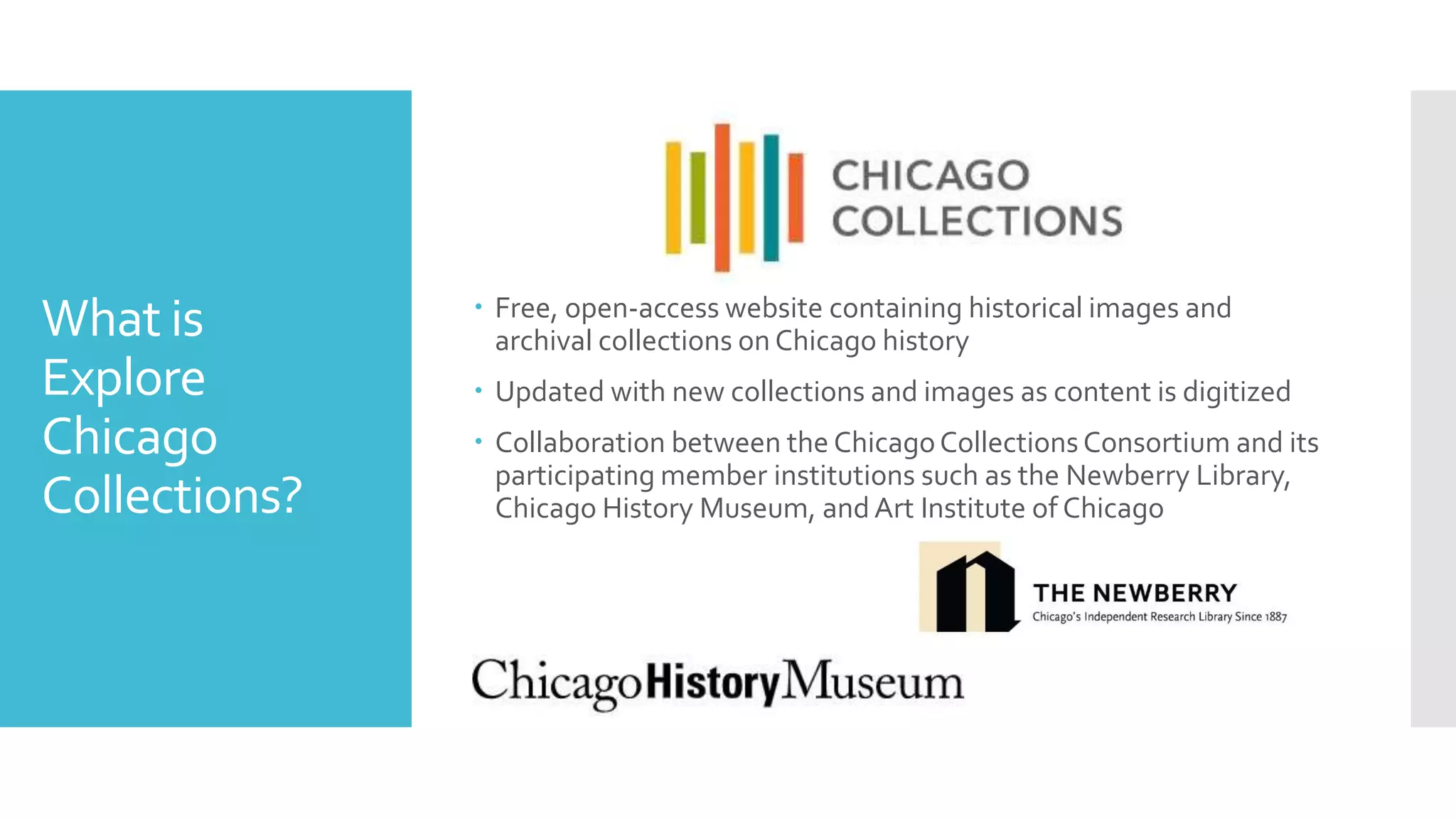 A Beginner's Guide to Explore Chicago Collections | PPT