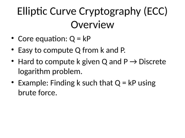 Elliptic curve cryptography arithmetic theory | PPTX