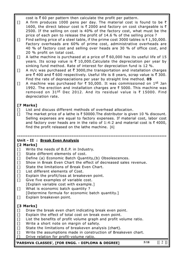 Ecc question list | PDF