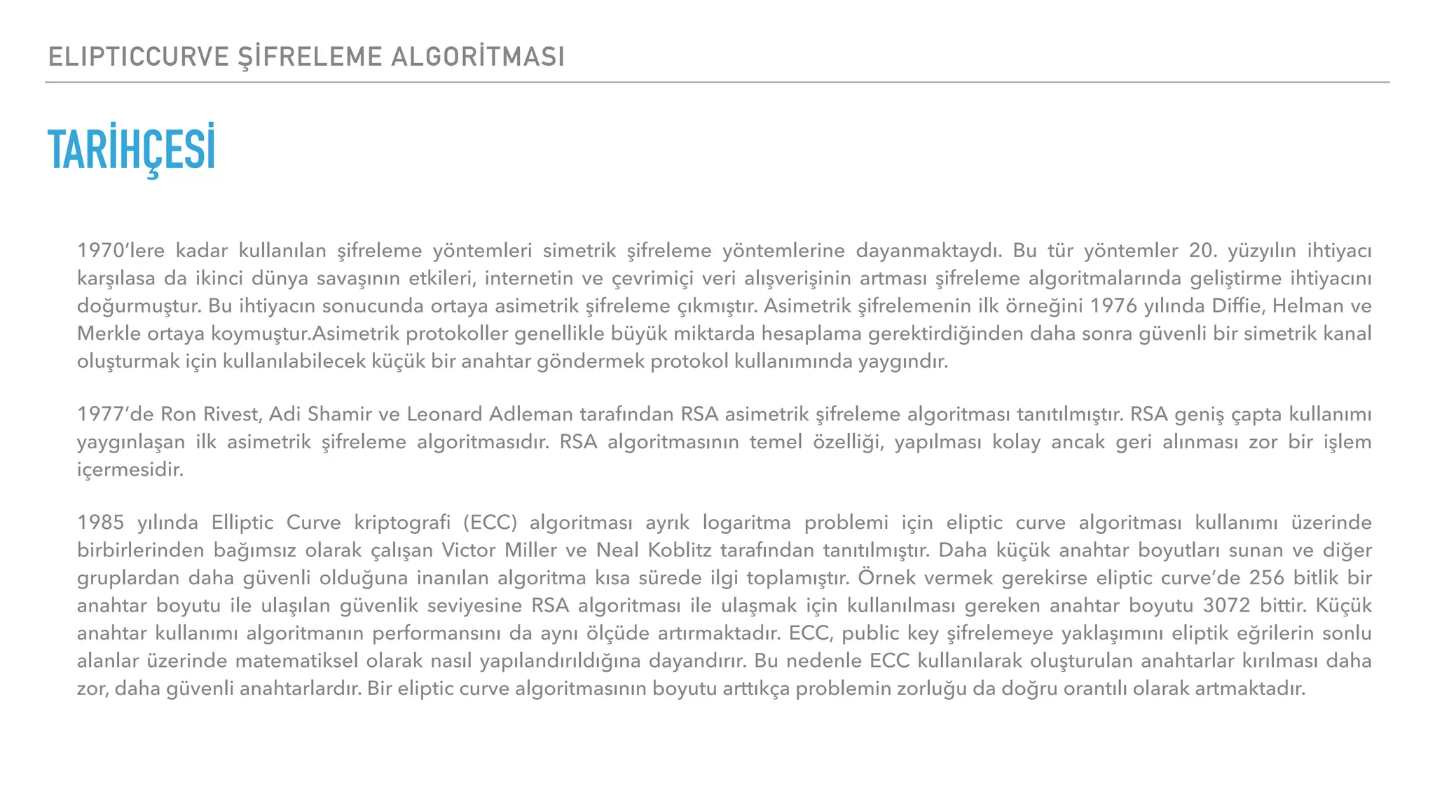 ElipticCurve Şifreleme Algoritması | PPT