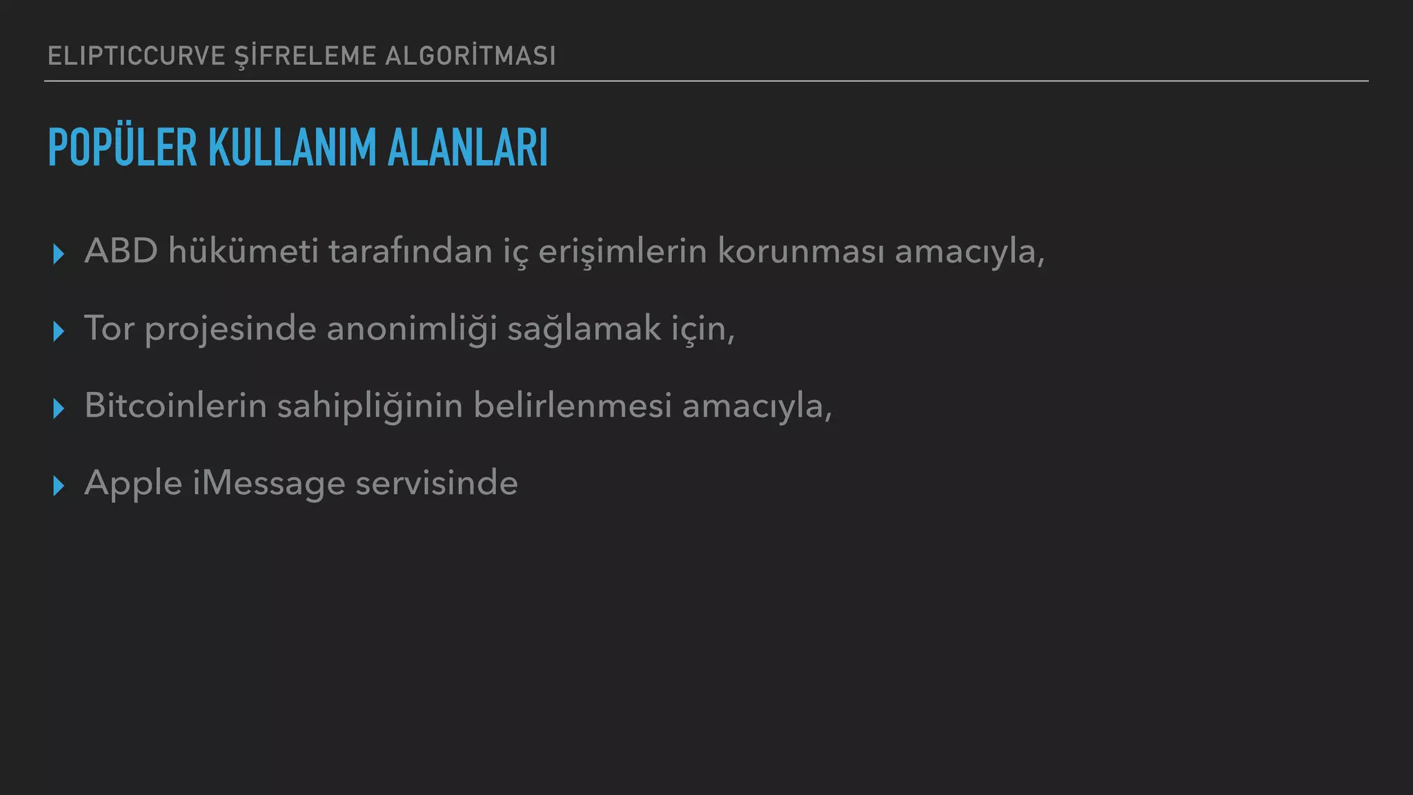 ElipticCurve Şifreleme Algoritması | PPT