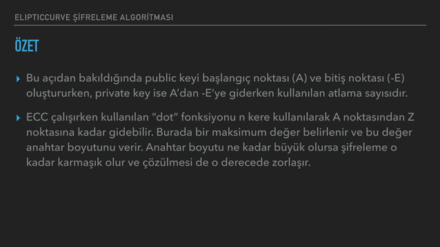 ElipticCurve Şifreleme Algoritması | PPT