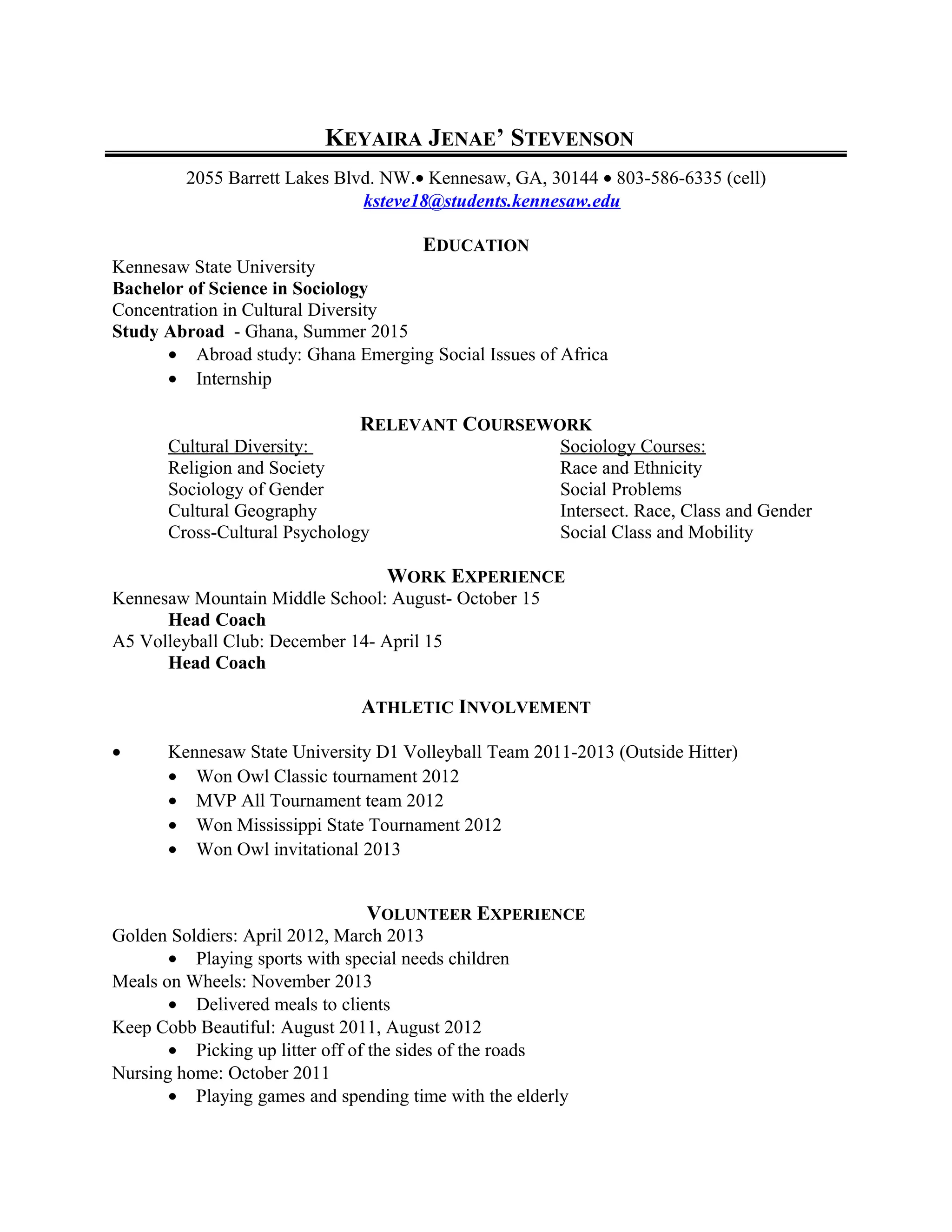 Keyaira Resume | DOC