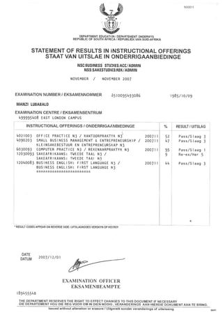 Statement of results 1 | PDF