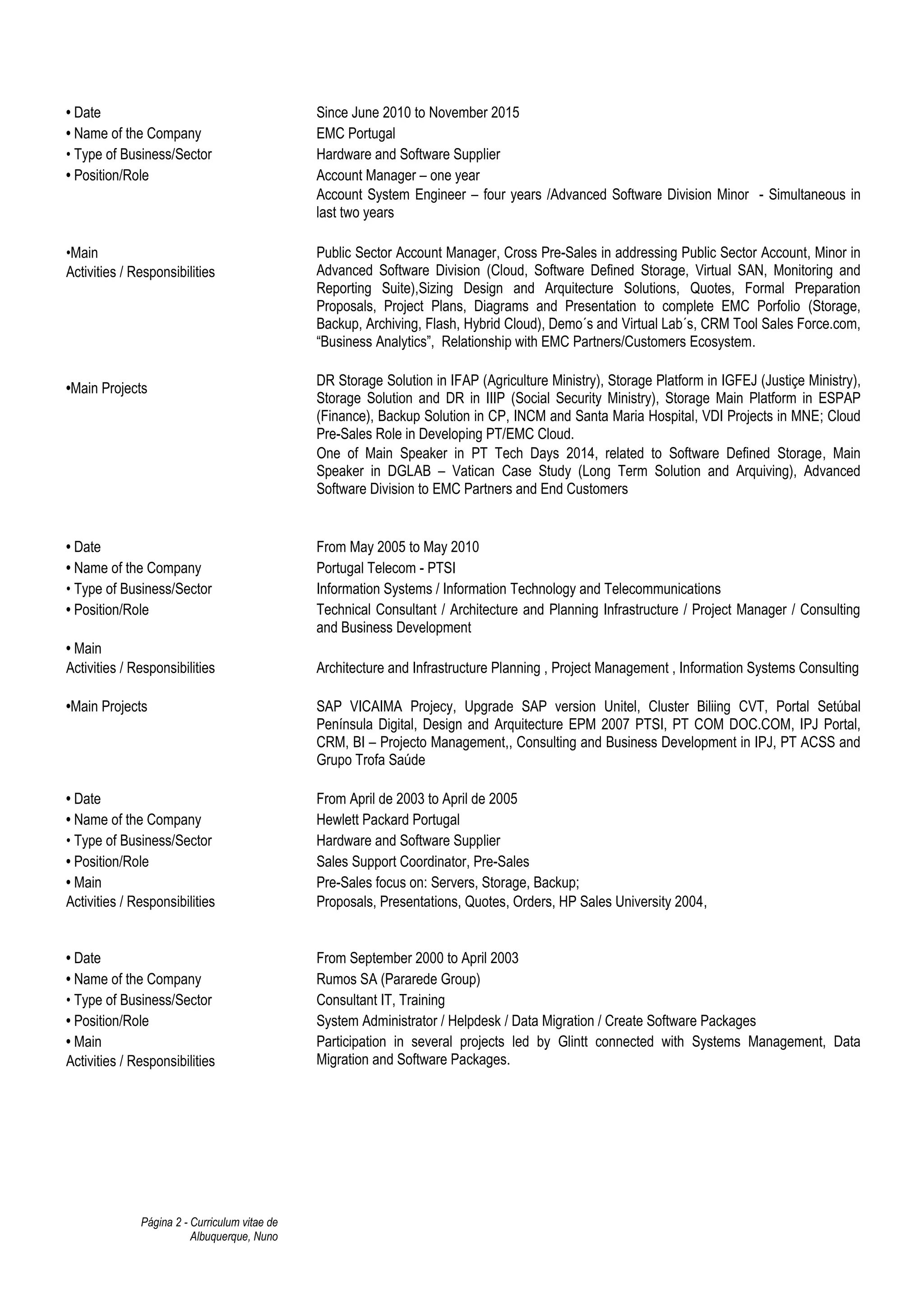 CV Nuno Albuquerque_ENG | PDF
